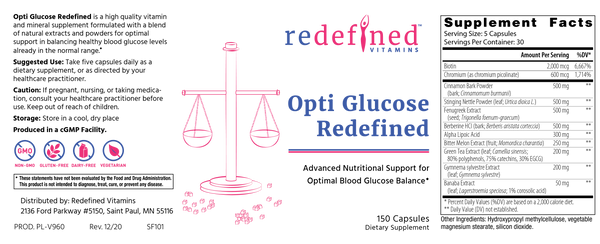 Opti Glucose Redefined (Blood Sugar Support) – Redefined Vitamins